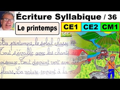 Cours leçon français : Écrire un texte sur le printemps en ce1 ce2 cm1 ...