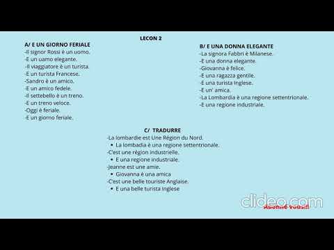 Cours italien (Leçon 2) - VideoTutoriels
