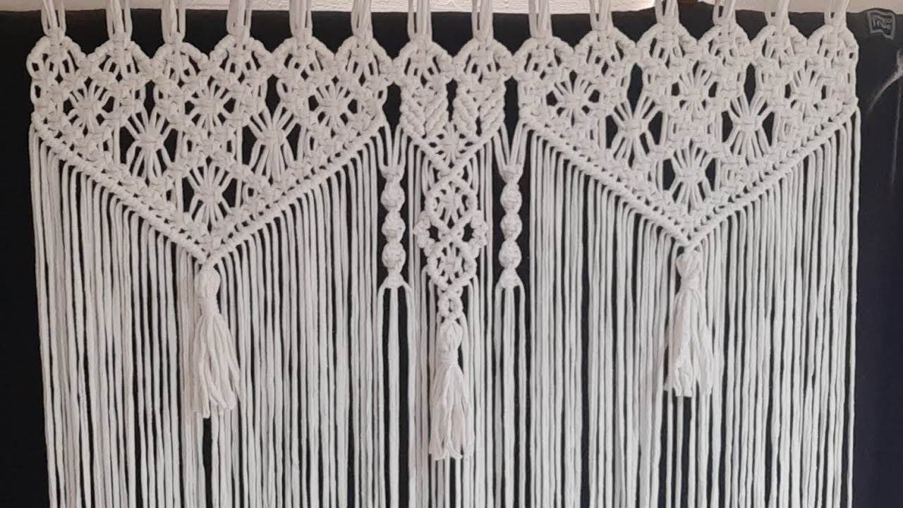 Tutorial Cortina en Macramé N37. Macramé curtain tutorial. tutoriel de ...
